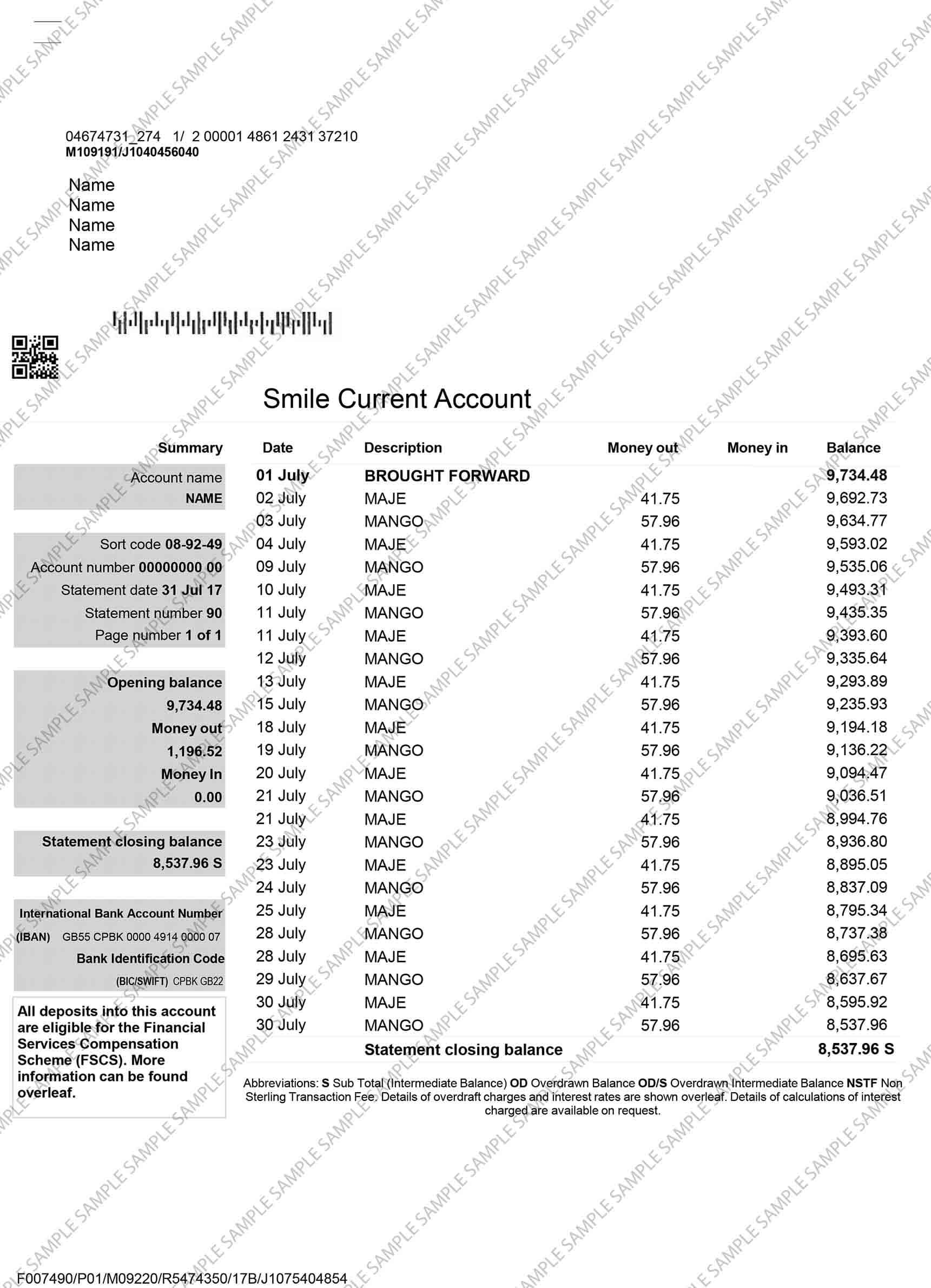 fake chase bank balance | American Fake Bank Statement